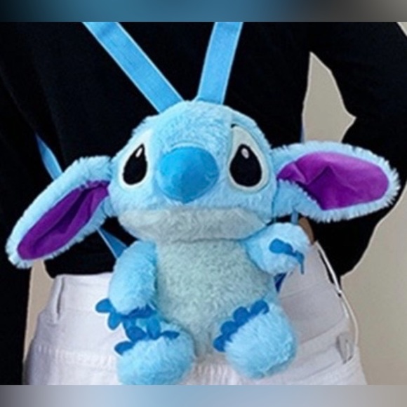 Bags | New Cute Stitch Plush Backpack Large 11 Length Top Zipper Looks ...